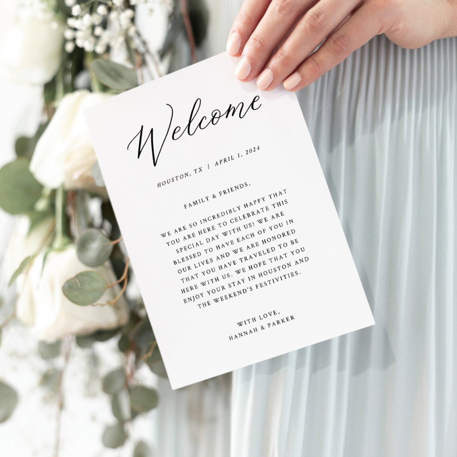 Printable Wedding Welcome Letter Wedding Welcome Bag Letter Etsy