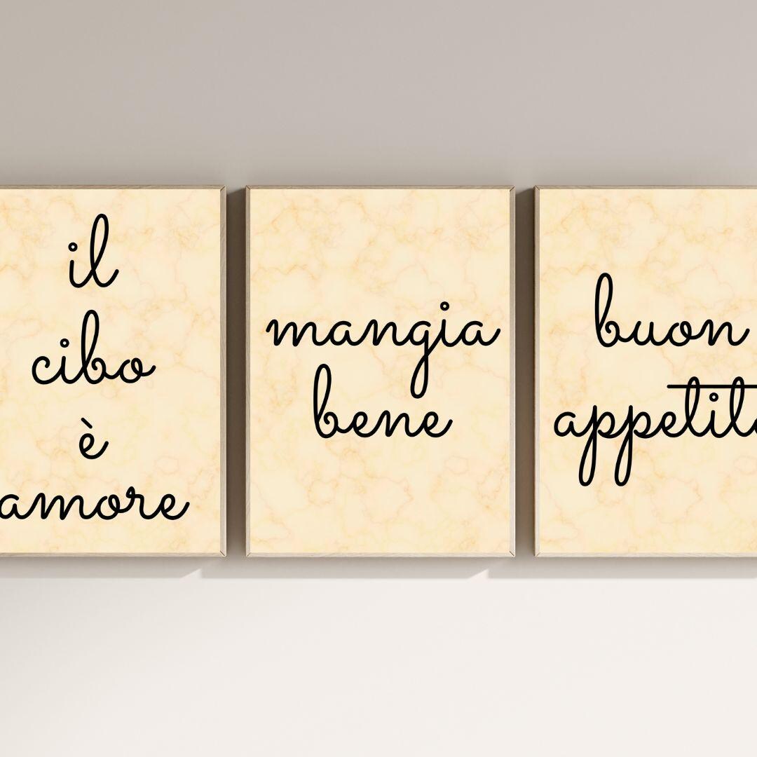 Italian Kitchen Gallery Wall, Printable Set of 3 (buon Appetito, Mangia ...