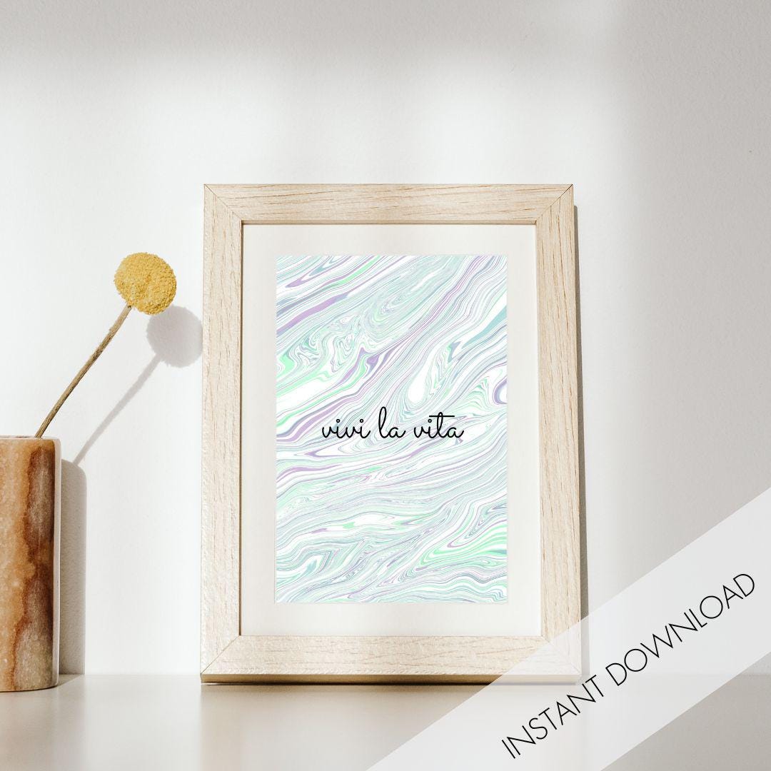 Vivi La Vita Italian Word Art Print 8x10 & 5x7 Printable Live Life ...