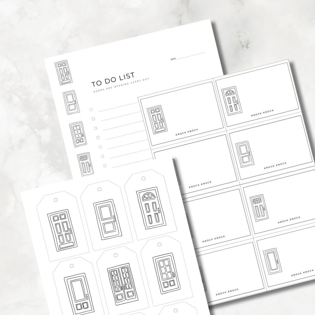 Real Estate Printable Bundle to Do List PLUS With 9 Hand Drawn Door ...