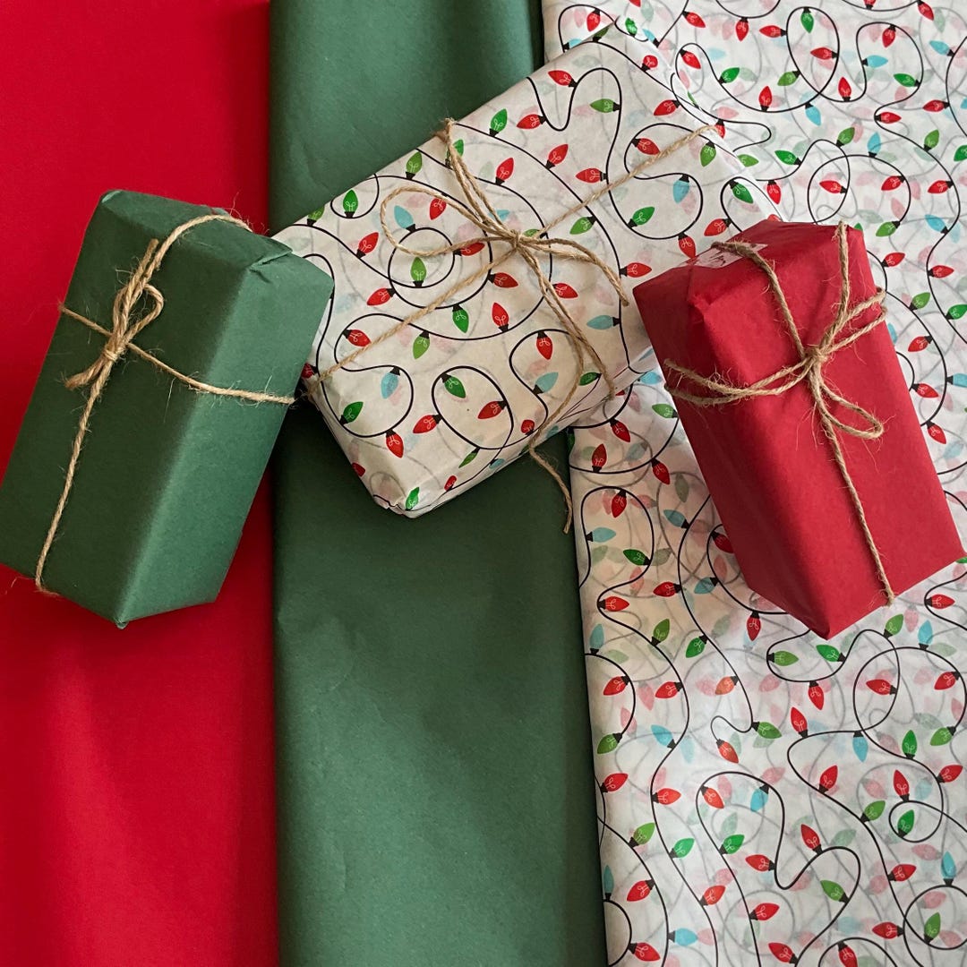 Christmas Tissue Paper Light Parade, Green and Red Mixed Pack. Premium ...