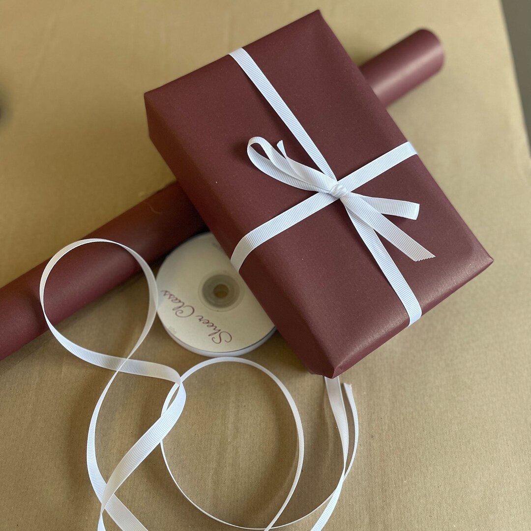 Burgundy Kraft Brown Recycled and Recyclable Wrapping Paper 50cm Wide 2 ...