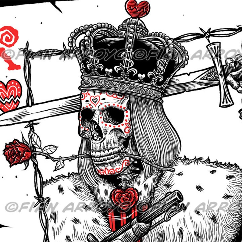 Blackjack-day of the Dead PLAYING CARD Signed Titled - Etsy