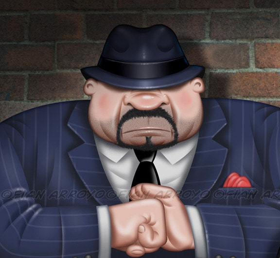 Humorous Mafia Art Print, "bada Bing", Gangster Wall Decor, Signed ...