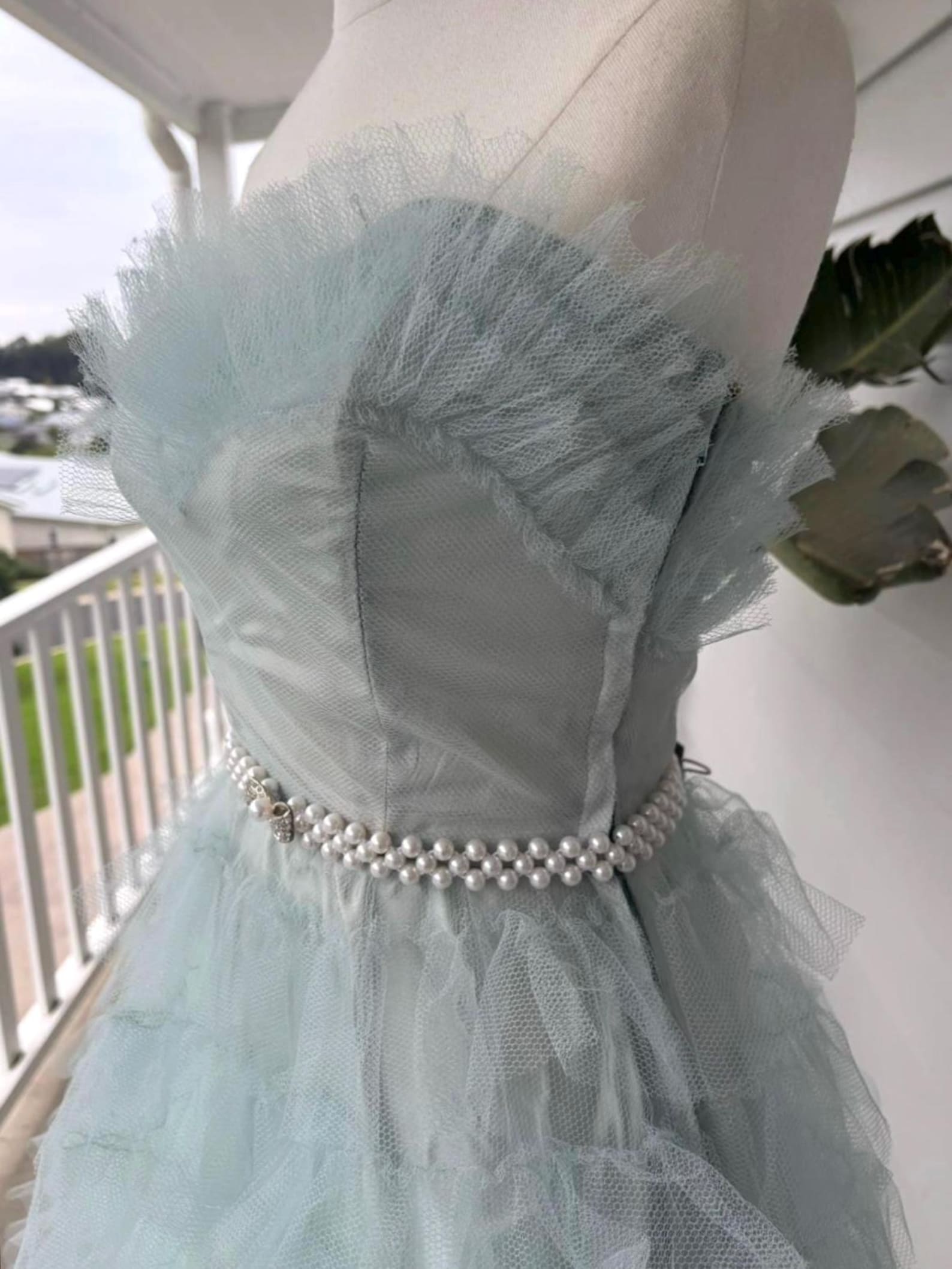 1950s Tulle Ball Gown: Powder Blue Strapless Vintage Dress (xs/small ...