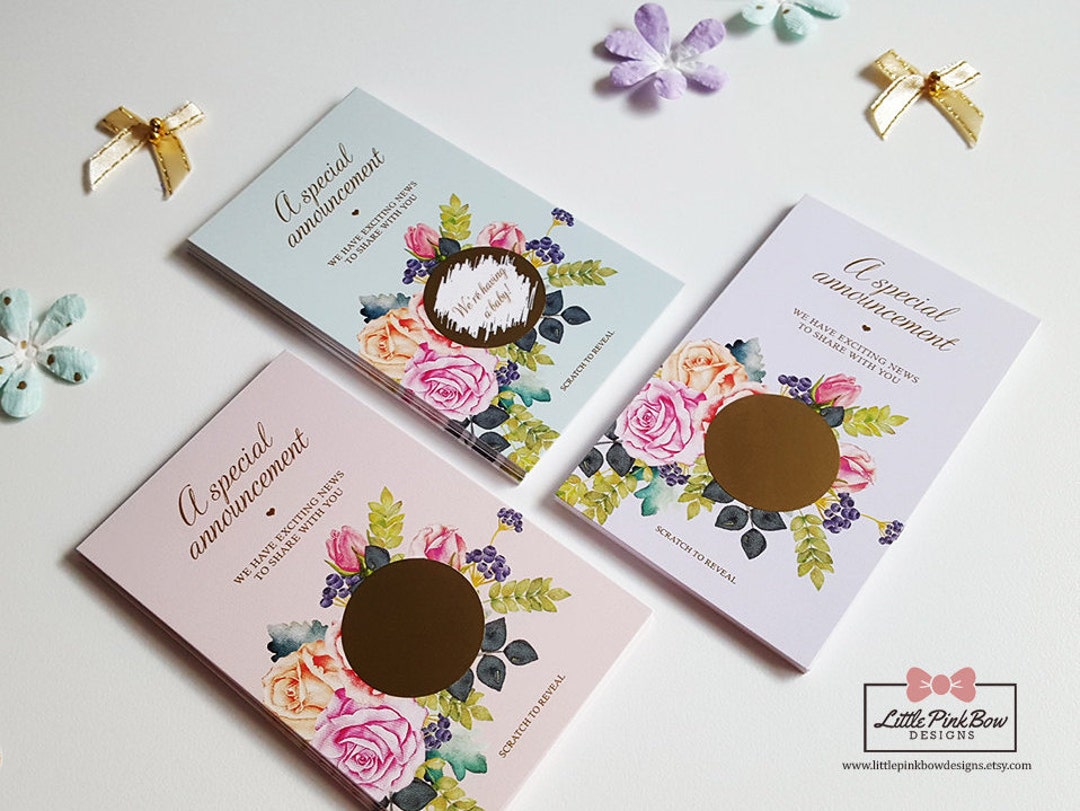 10 Pregnancy Announcement Scratch off Cards, Pregnancy Reveal Scratch ...