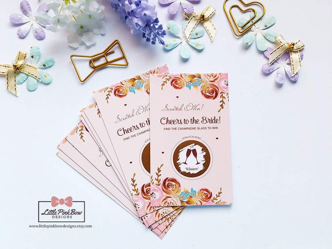 20 Scratch off Bridal Shower Game Cards, Bachelorette Party Games ...