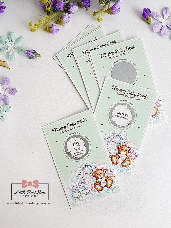 20 Scratch off Baby Shower Game Cards, Baby Shower Games, Baby Shower ...