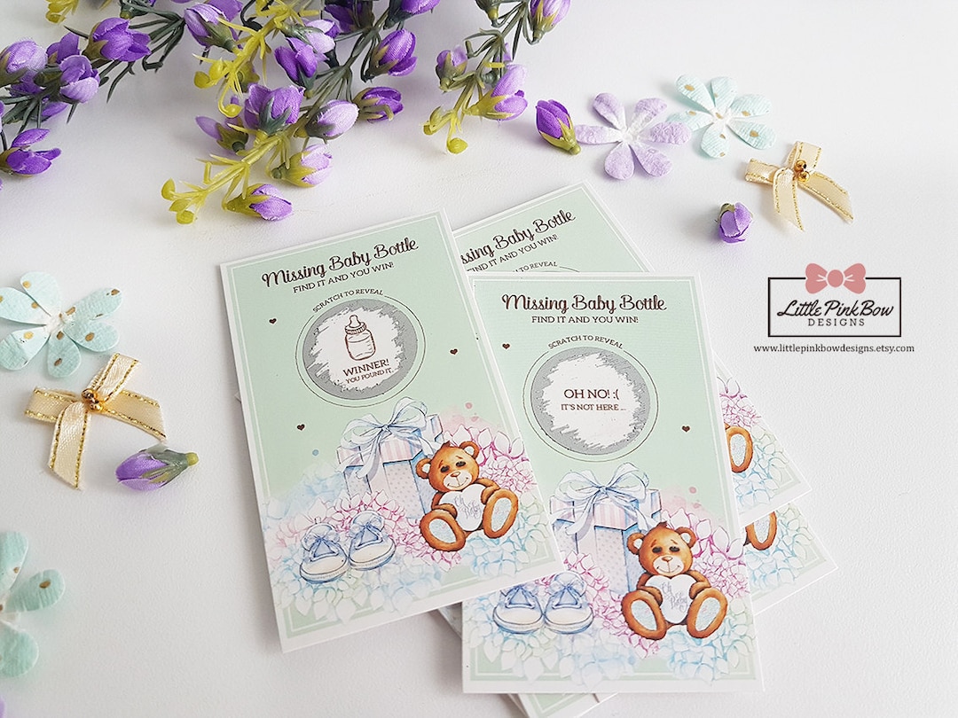 20 Scratch off Baby Shower Game Cards, Baby Shower Games, Baby Shower ...