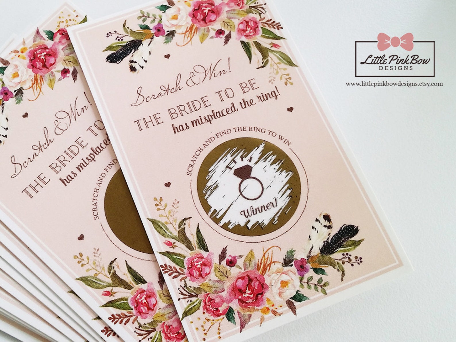 20 Scratch off Bridal Shower Game Cards, Bachelorette Party Game Cards ...