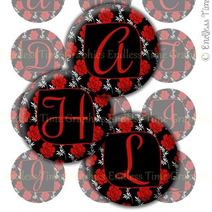 Alphabet Bottlecap Images. Digital Bottle Cap Image. Rose Digital ...