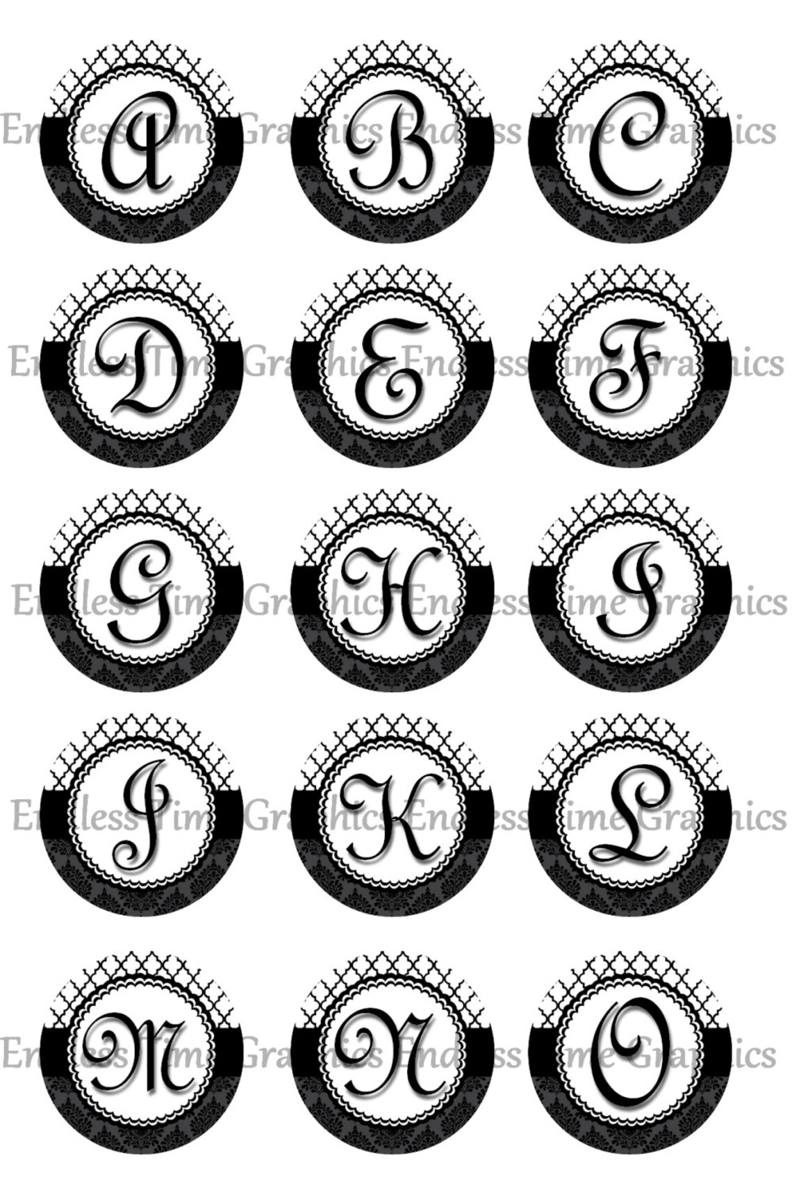 Alphabet Bottle Cap Images 1 Inch Circle printable - Etsy