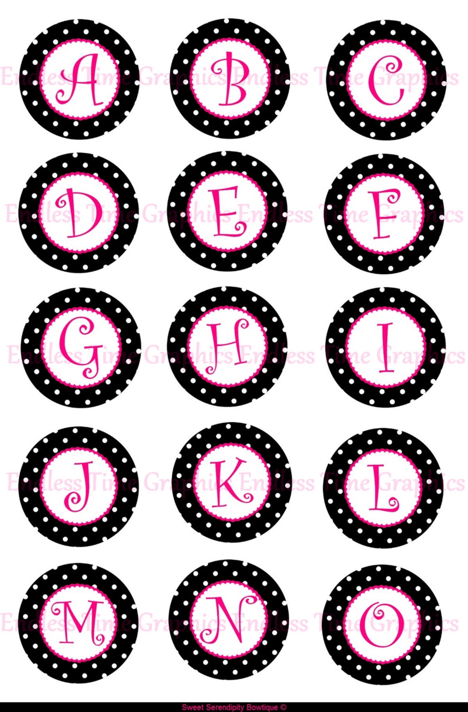 Polka Dot Bottle Cap Images. Alphabet Bottle Cap Images. Pink - Etsy