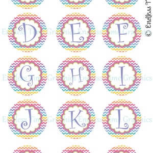 Alphabet Bottle Cap Images ~*DIGITAL*~ Full Alphabet- Rainbow Chevron ...