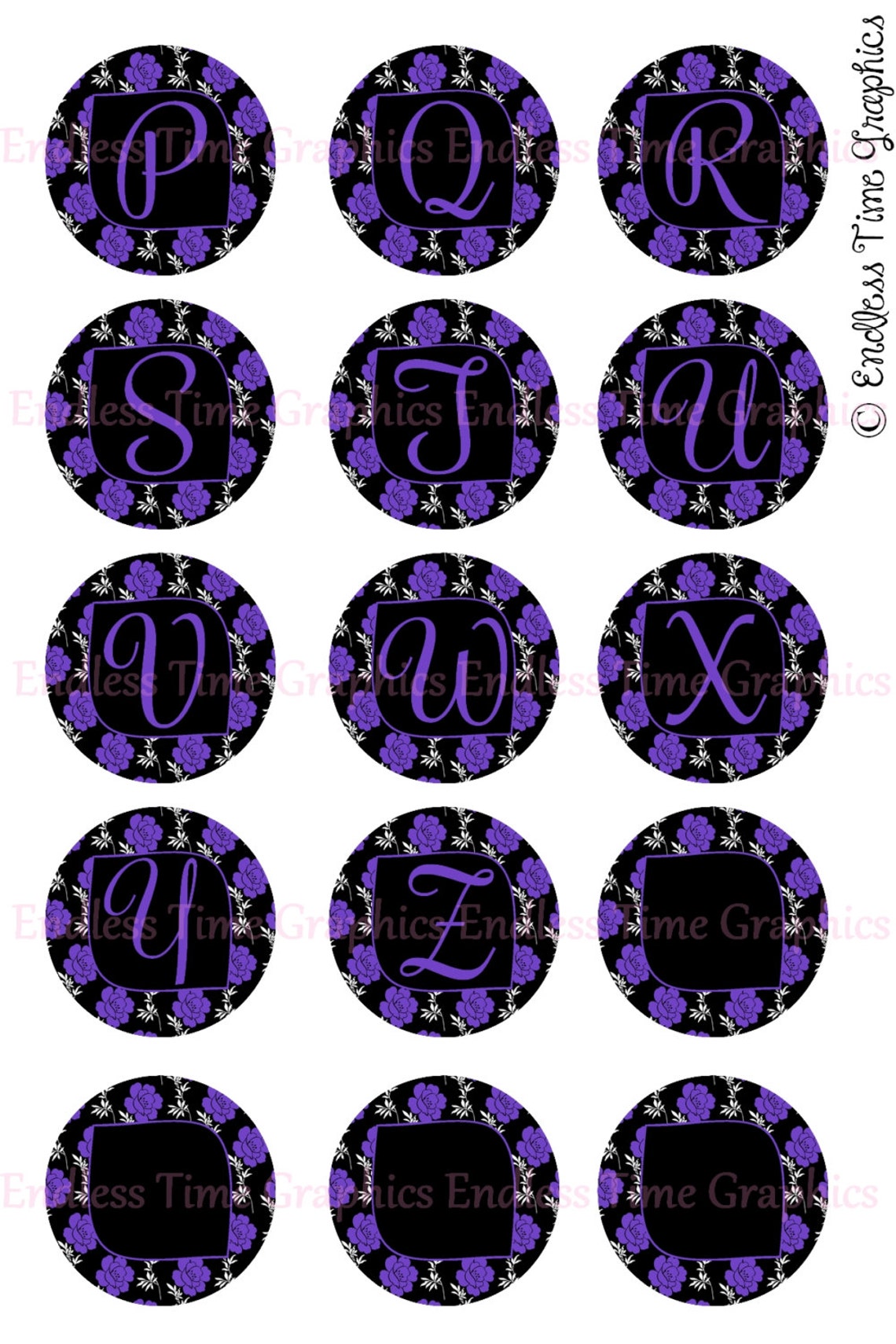 Alphabet Bottle Cap Images DIGITAL Full Alphabet on Purple - Etsy