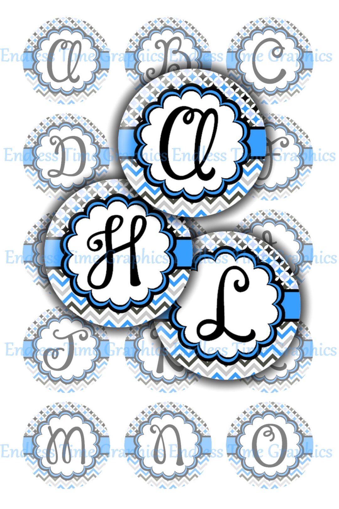 Blue Letter Bottlecap Images. Alphabet Digital Bottle Cap Images ...
