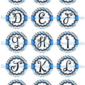 Blue Letter Bottlecap Images. Alphabet Digital Bottle Cap Images ...