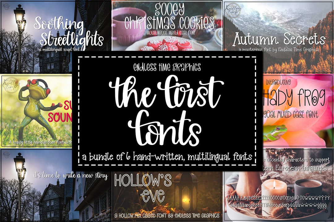 The First Fonts Bundle - A Bundle of 6 Hand-lettered, Multilingual ...