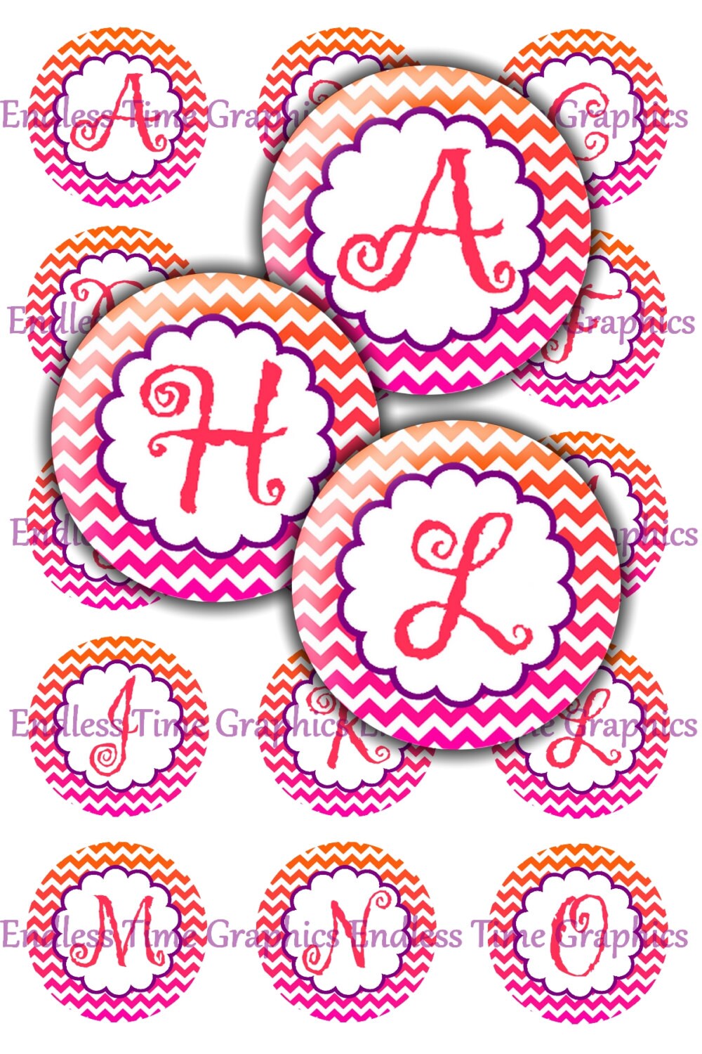 Alphabet Bottlecap Images. Ombre Bottle Cap Images. 1 Inch | Etsy