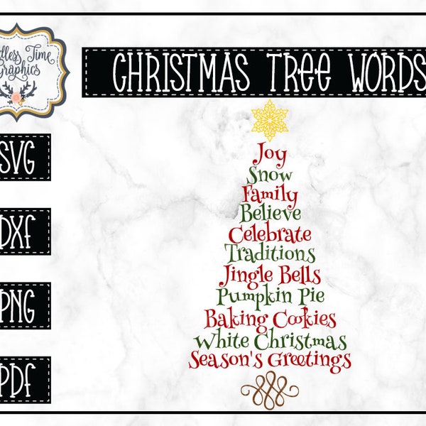 Christmas Word Tree - Etsy