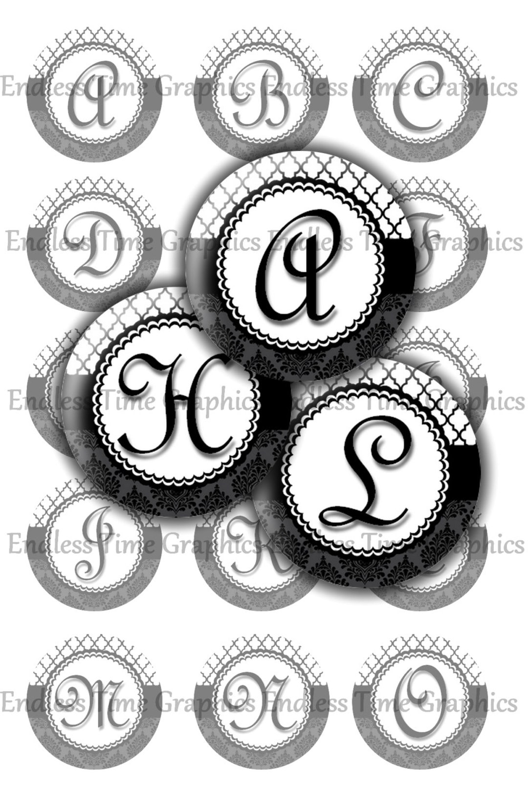 Alphabet Bottle Cap Images, 1 Inch Circle (printable Download) - Etsy