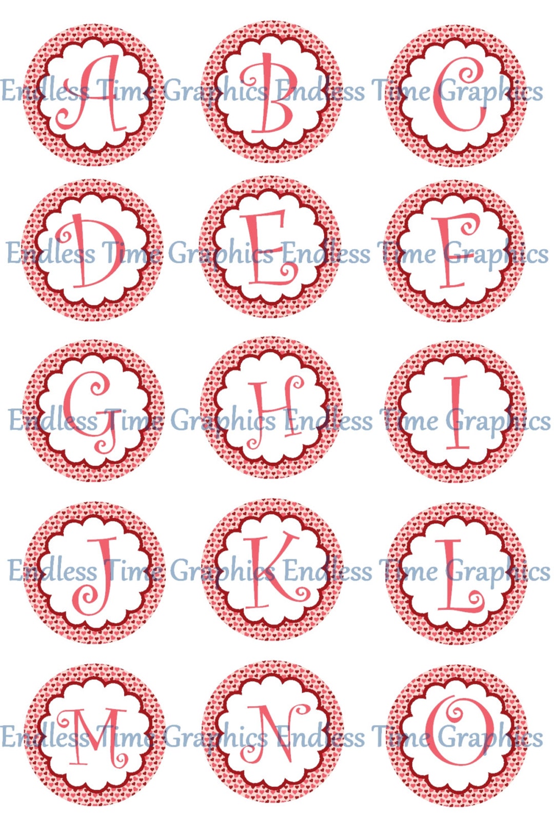 Alphabet Bottle Cap Images DIGITAL Valentine's Day - Etsy