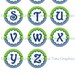 Alphabet Bottle Cap Images ~*DIGITAL*~ Blue and Green Polka Dot Chevron ...