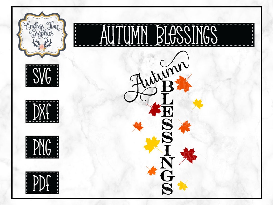 Autumn Blessings SVG Cut File, Fall Wood Sign Stencil (digital Download ...