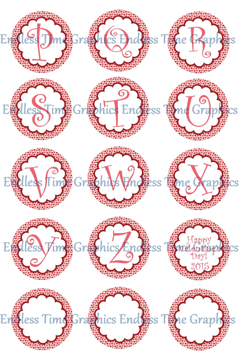 Alphabet Bottle Cap Images DIGITAL Valentine's Day - Etsy