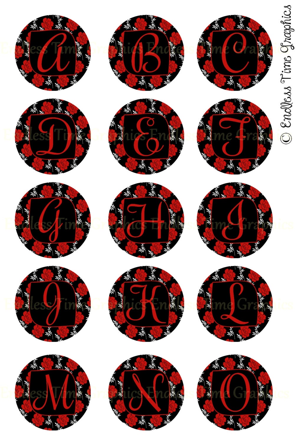 Alphabet Bottlecap Images. Digital Bottle Cap Image. Rose - Etsy