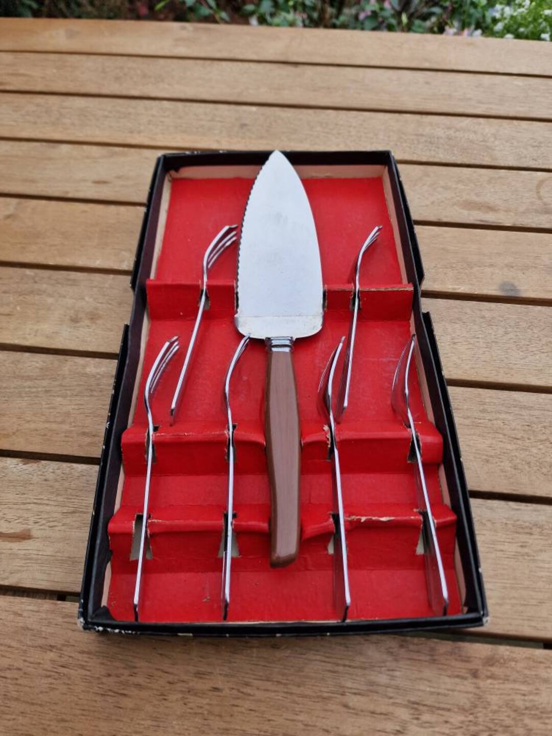 Vintage Cake Knife/server and Forks Set, Stainless Steel and in ...