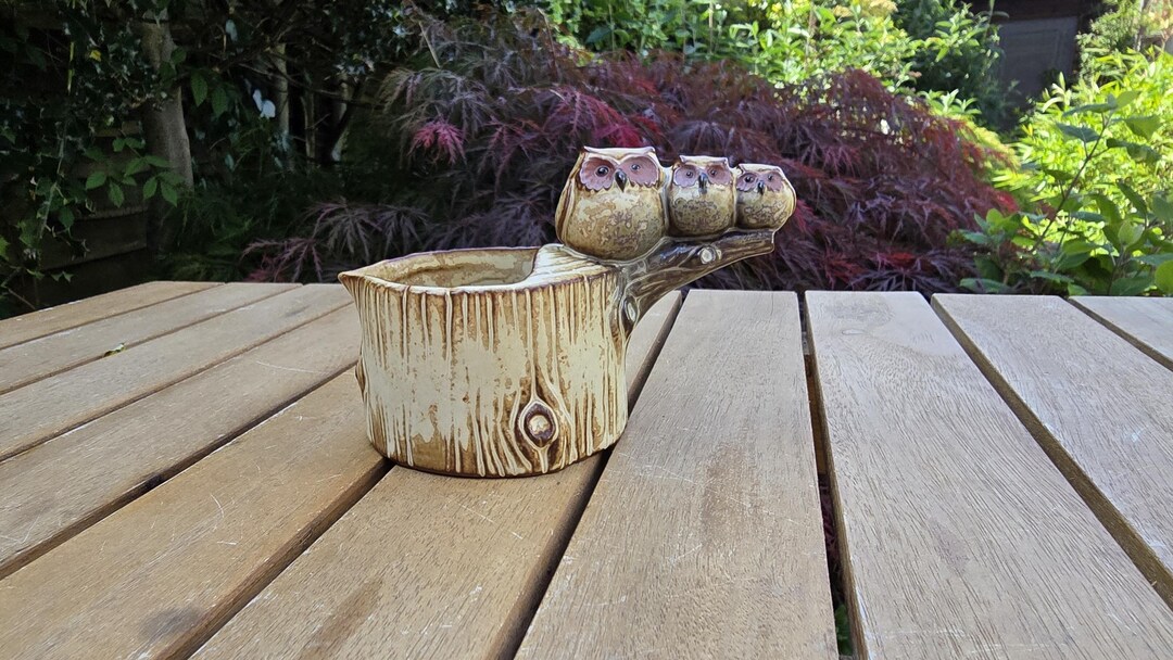 Vintage Owl Jug: Counterpoint Japan Stoneware Tree Stump Jug - Etsy