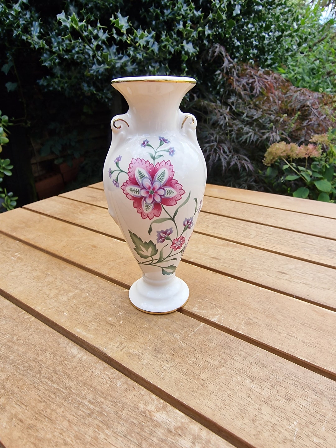 Vintage Rosgill Matchmaker Vase With Pretty Pink and Purple Floral ...