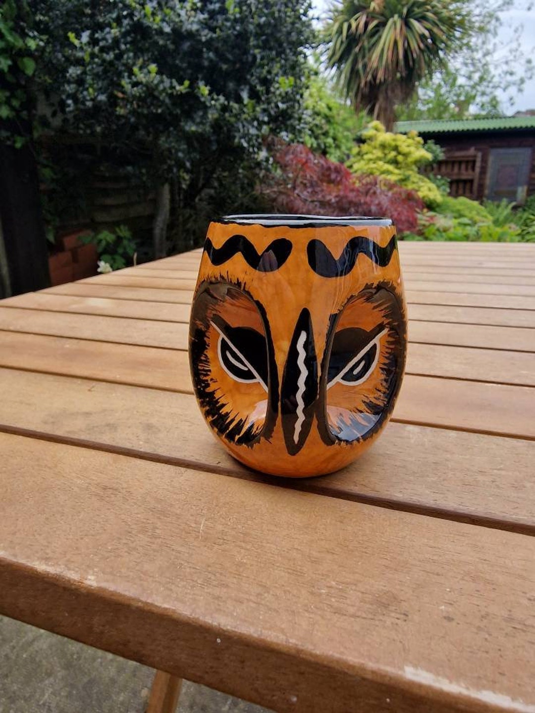 Maw Paw Pottery Owl Mug, From Arizona USA in Striking Orange and Black ...