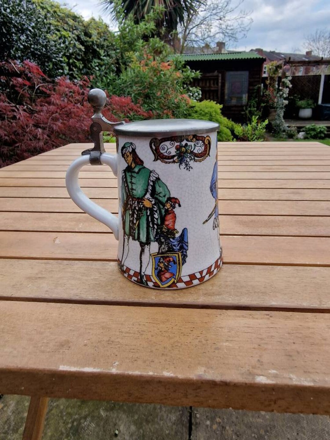 Vintage German BMF Ceramic Stein or Tankard With Pewter Flip Lid - Etsy