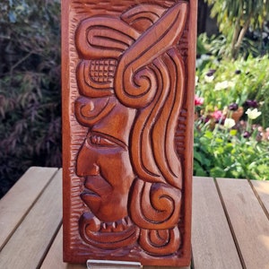Vintage Heavy Hand Carved Plaque of an Indigenous Person. - Etsy