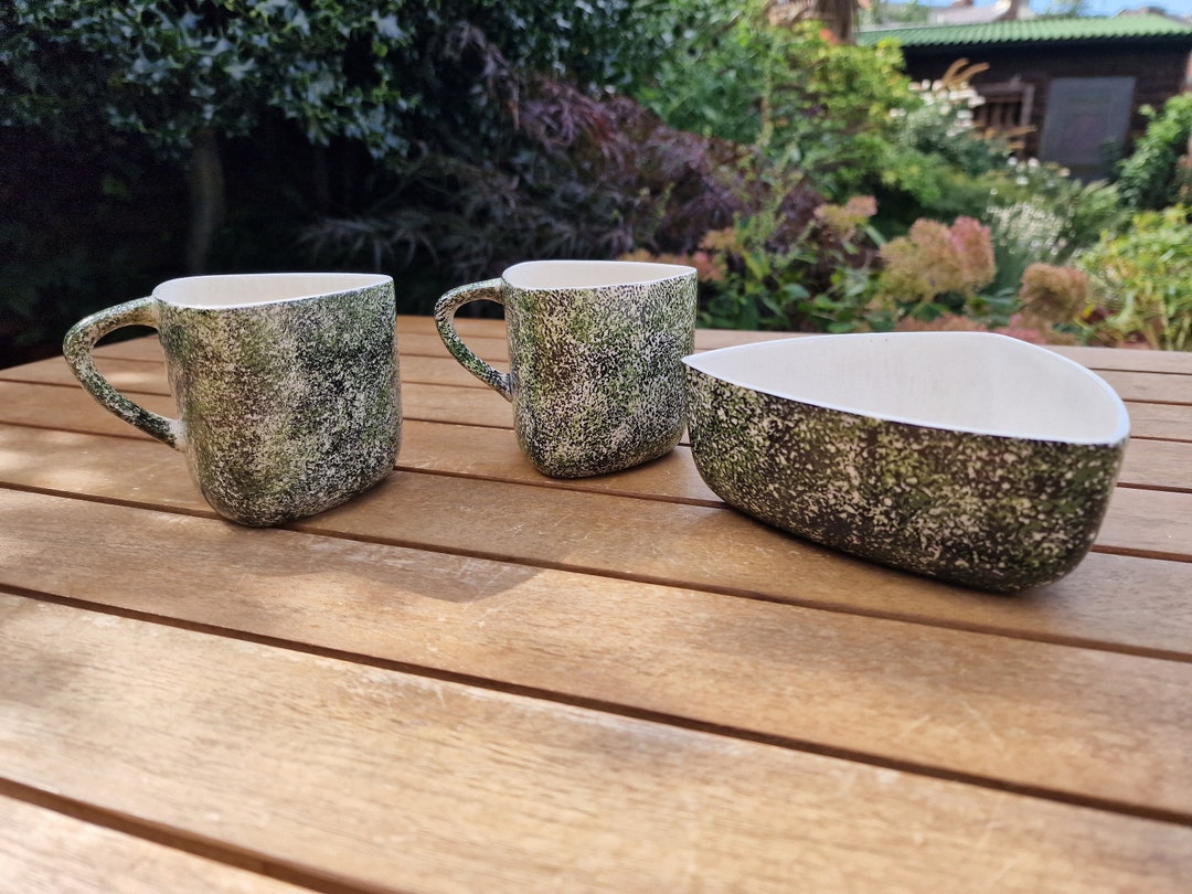Vintage Kelsboro Ware Cups and Bowl, Individually Available With Green ...