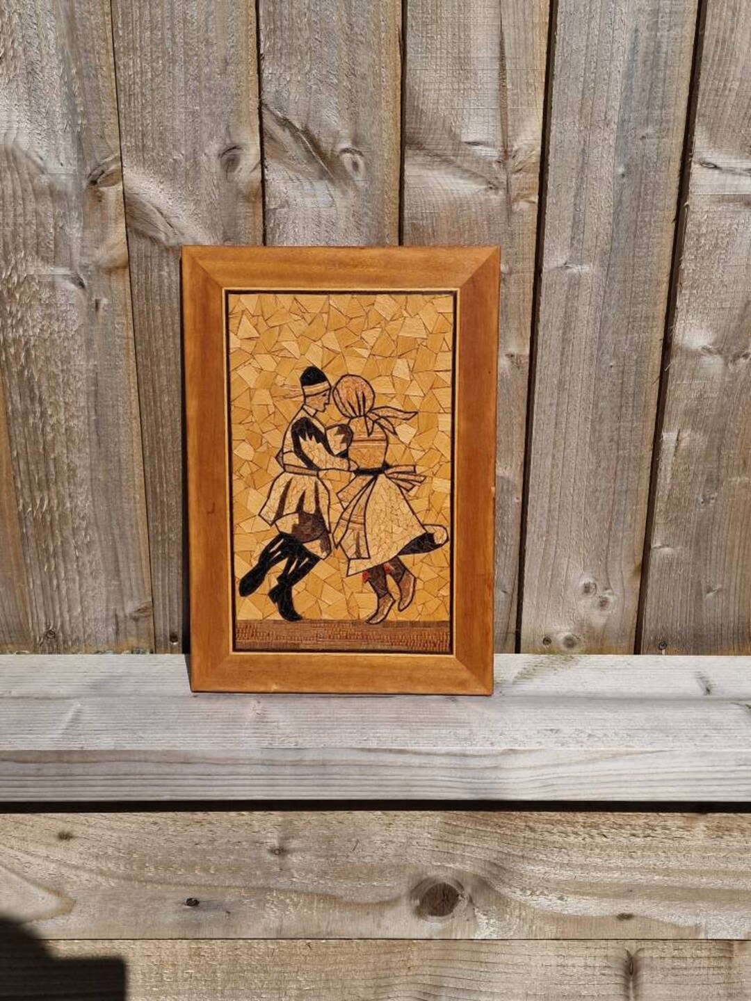 Vintage Wooden Mosaic Picture of Dancing Couple, European Style. - Etsy
