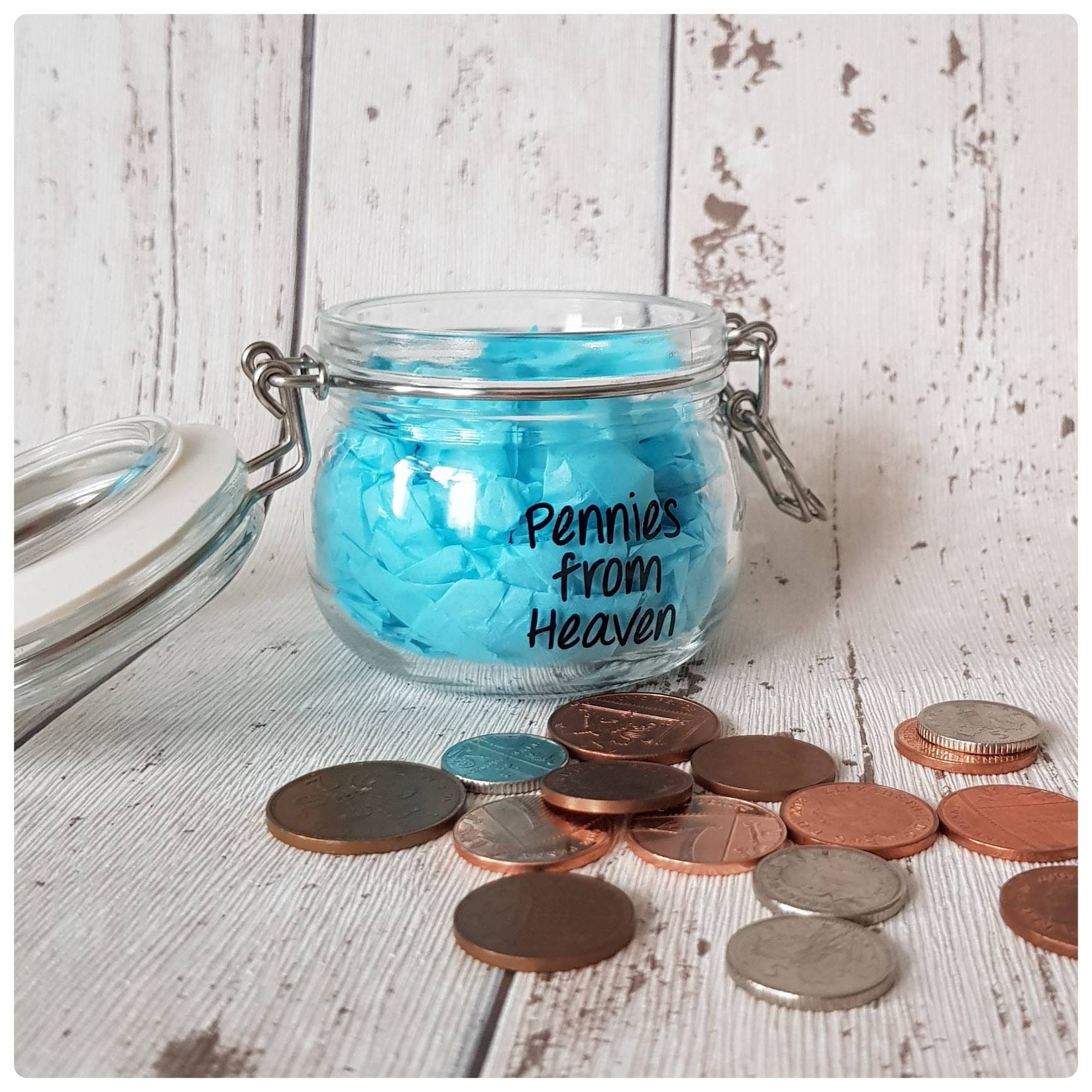 Keepsake Jar, Lucky Pennies, Pennies From Heaven, Storage Jar - Etsy