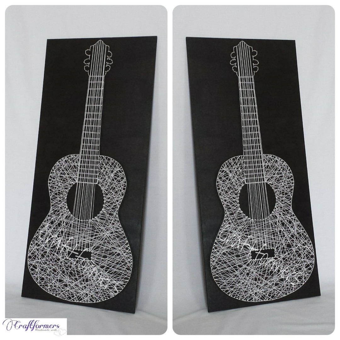 String Art, Music, Guitar, Musical Instrument, Music Gift, Black ...