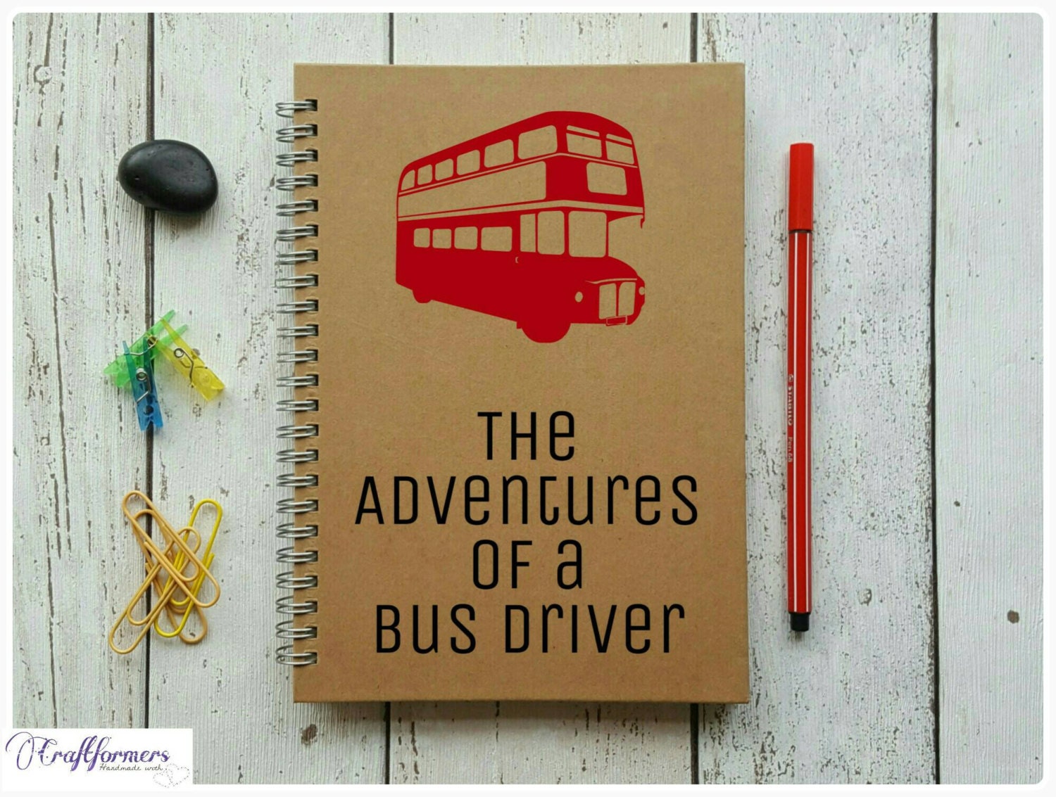 Custom Made Notebook Stationery A5 Notepad Bus Driver - Etsy UK