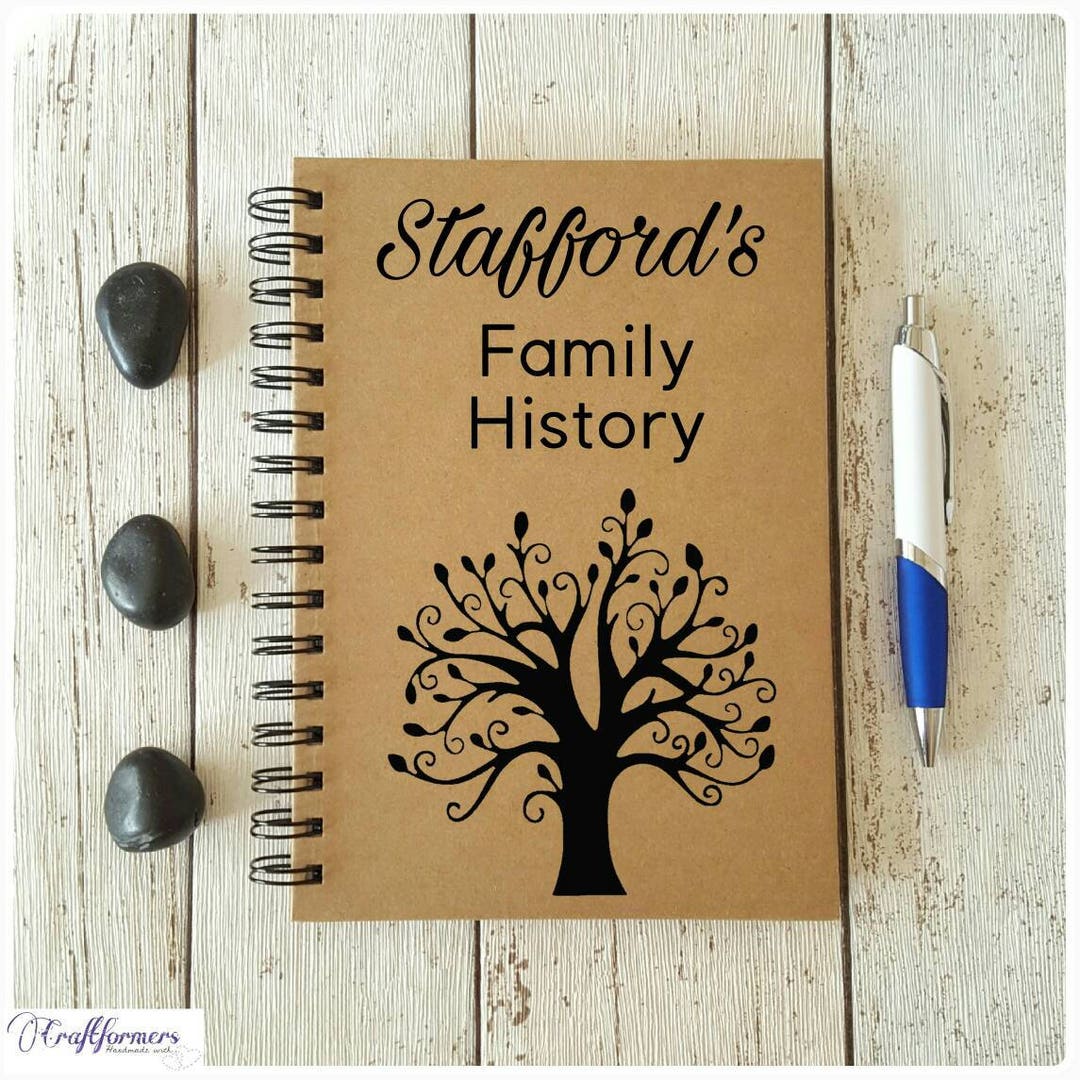 Personalised Family History Notebook, Stationery Gift, Notepad ...