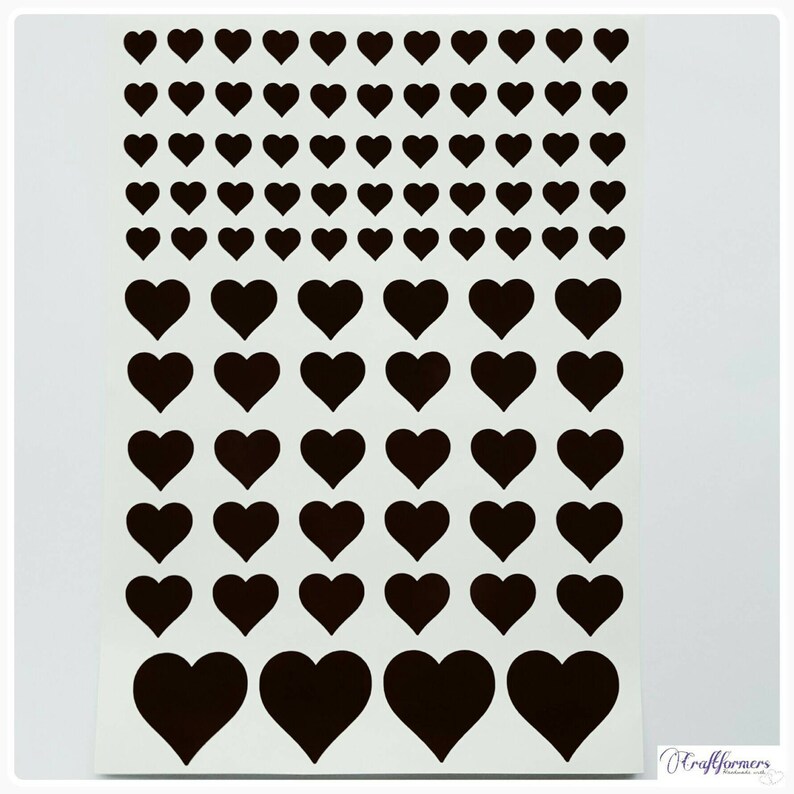 Heart Decals Vinyl Decals Heart Shape Stickers Love Hearts - Etsy UK