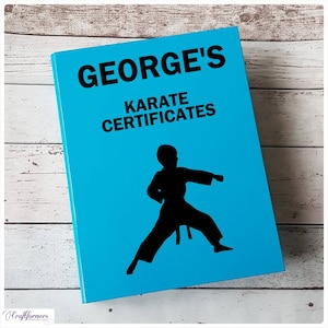 Personalised Karate Certificates Folder, A4 Ring Binder Folder, Custom ...