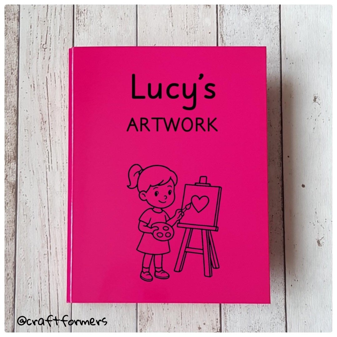 Personalised Kids Artwork Folder, A4 Ring Binder, Files, Drawings and ...