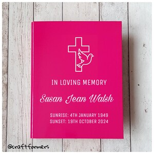 In Loving Memory Folder, A4 Personalised Remembrance, Celebration of ...