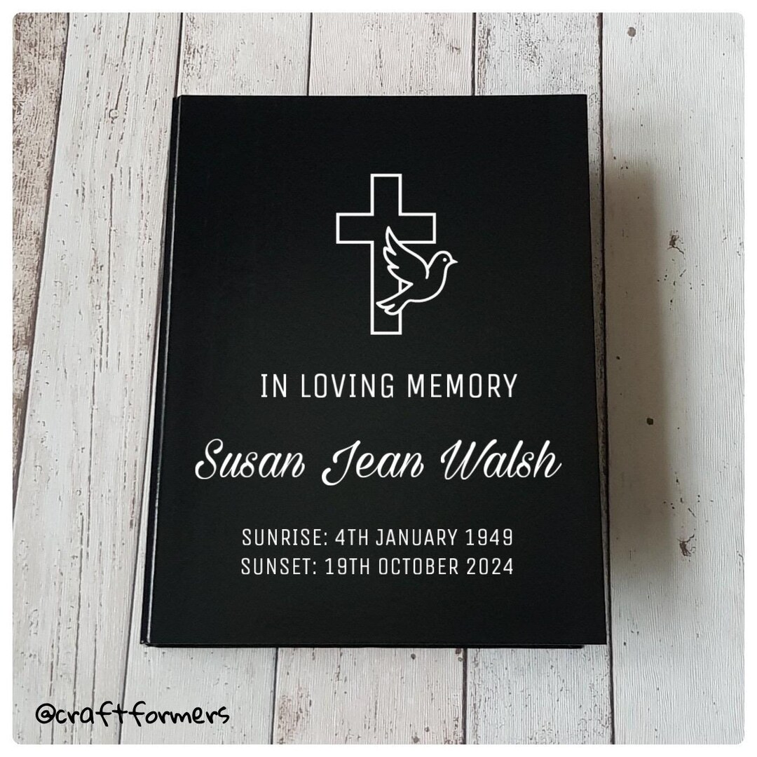 In Loving Memory Folder, A4 Personalised Remembrance, Celebration of ...