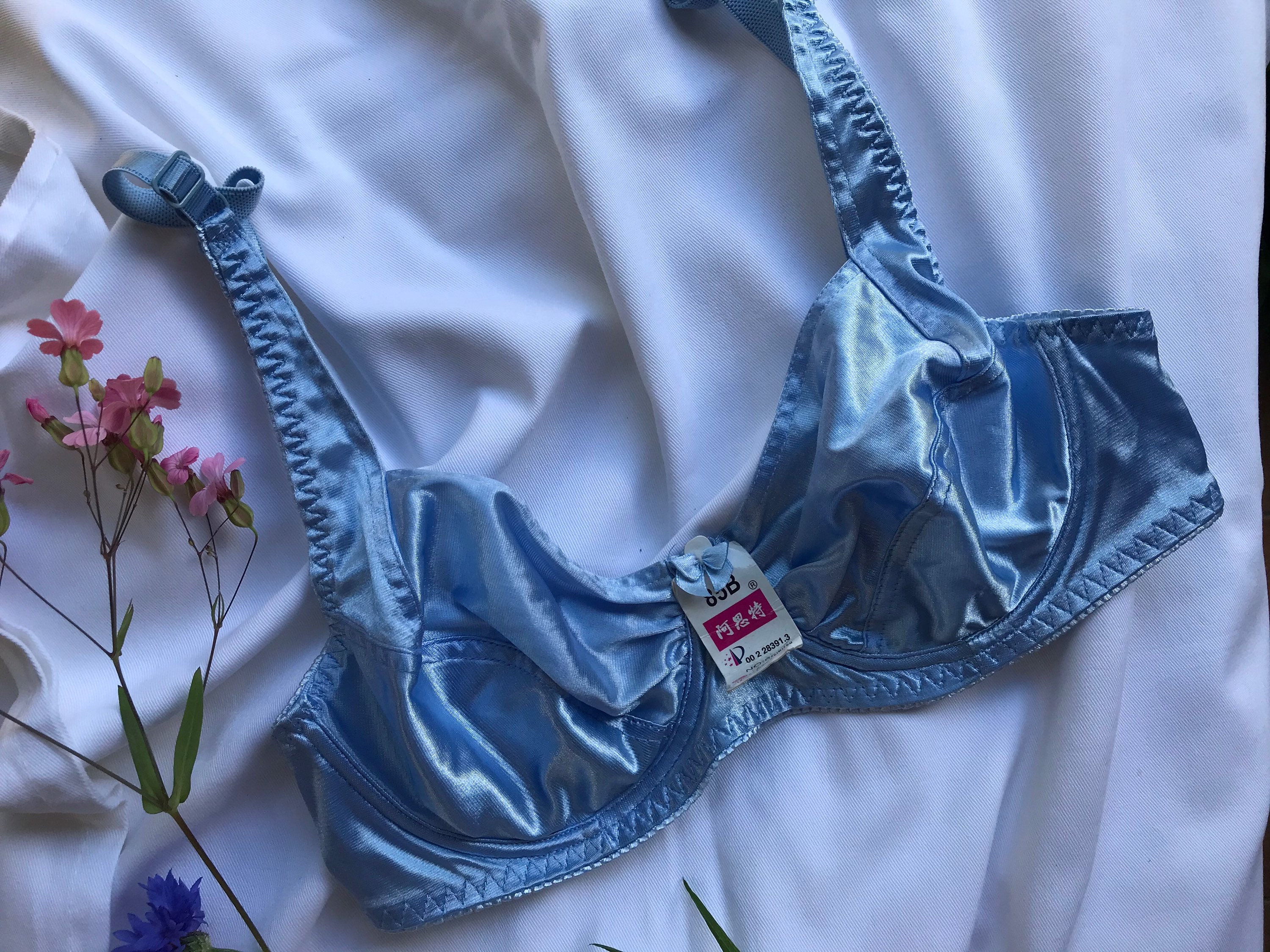 Deadstock Vintage Pastel Baby Blue Elastic Satin Bra Bridal - Etsy UK