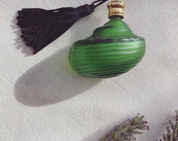 Vintage Seashell Bottle Green Small Perfume Bottle With Black Silk ...