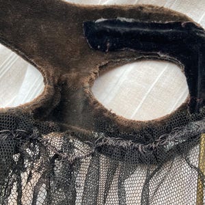 Antique 1920's Brown and Black Velvet Face Mask Burlesque Covering ...